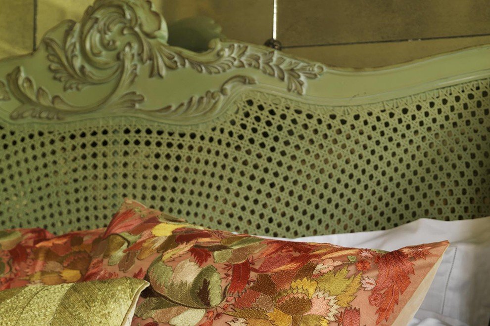 Hand Painted Floral Caned Bed | And So To Bed