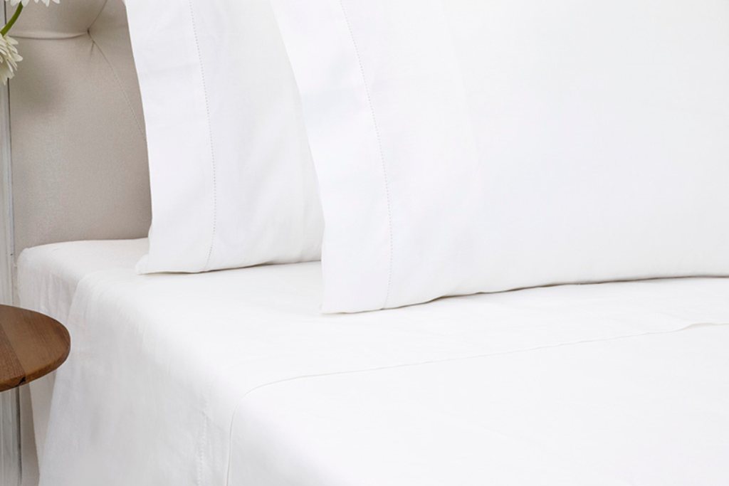 Reed Family Linen Hemstitch Flat Sheet - Luxury Flat Sheets | And So To Bed
